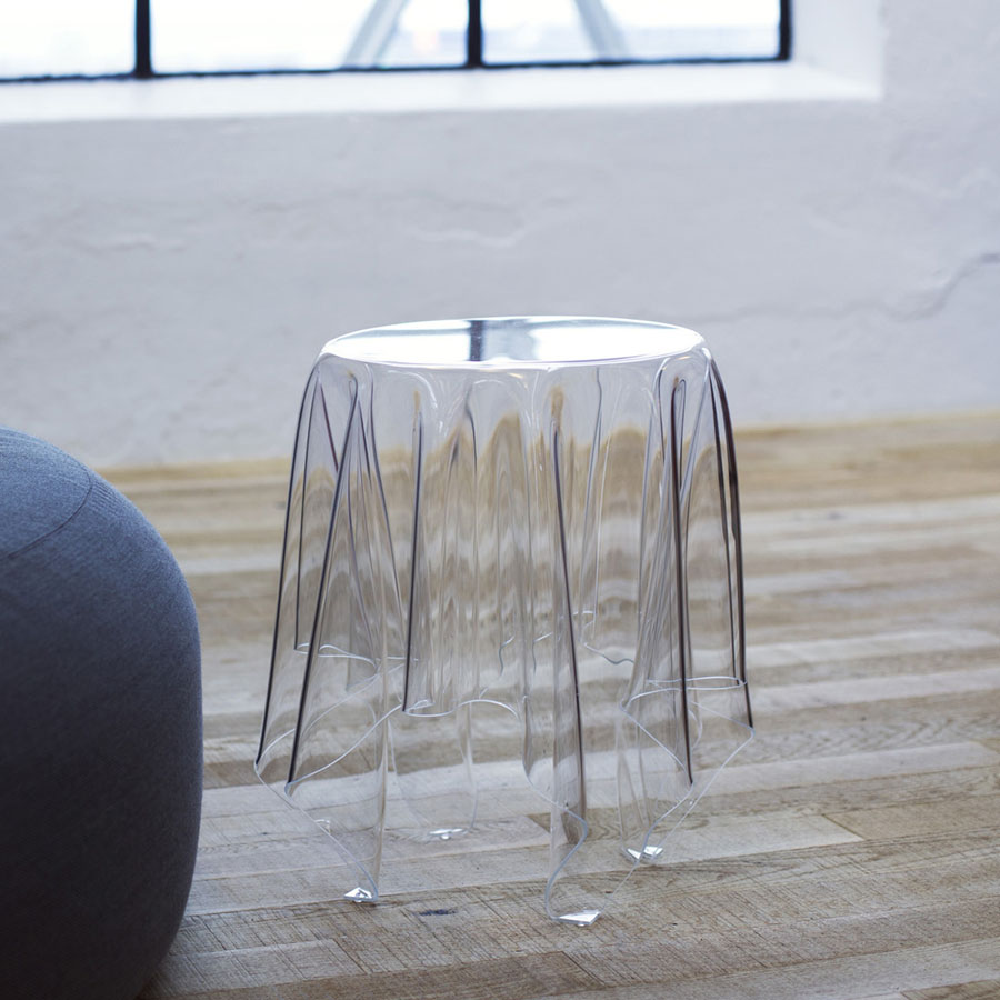 Modern Transparent End Table: Illusion Side Table Stardust Modern